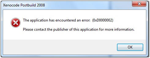Xenocode Postbuild 2008 The application encountered an error - Techyv.com